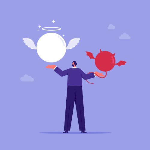 Positive and negative thinking Royalty Free Vector Image