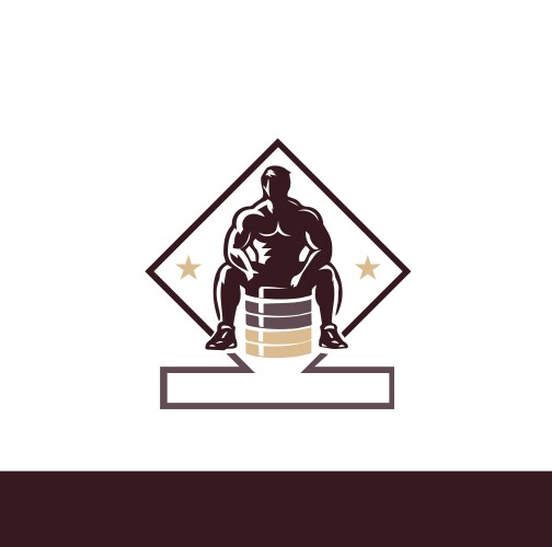 Strong gym man logo Royalty Free Vector Image - VectorStock