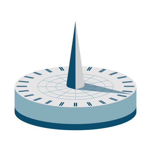 Sundial sun clock hand drawn Royalty Free Vector Image