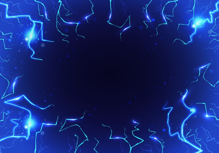 Abstract electric lightning on a curved grid Vector Image