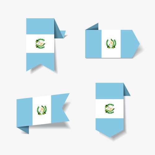 Guatemalan flag stickers and labels Royalty Free Vector