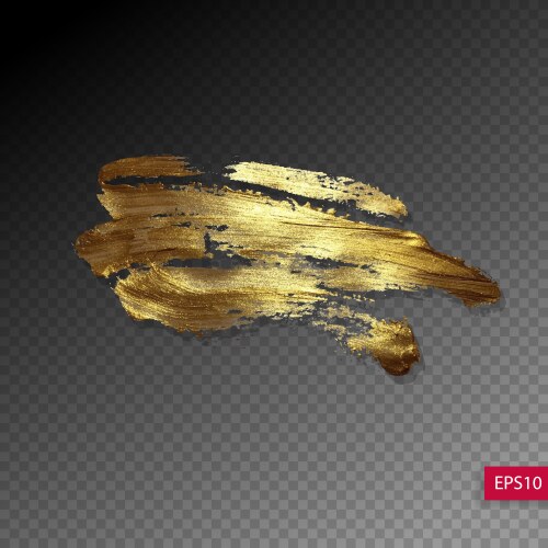 Realistic hand drawing golden brush stroke paint Vector Image