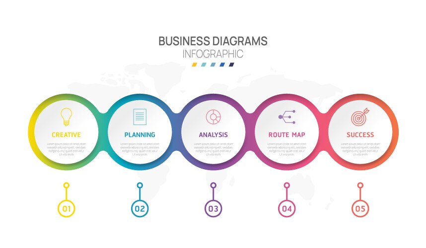 Chain steps infographic global business step Vector Image