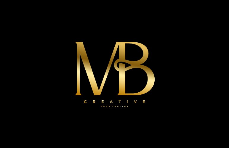 Creative letter vg logo template with gold Vector Image