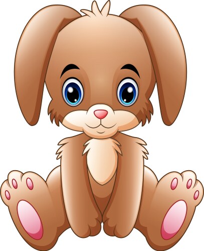 Cute happy rabbit cartoon Royalty Free Vector Image