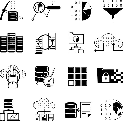 Data and information technology icons Royalty Free Vector