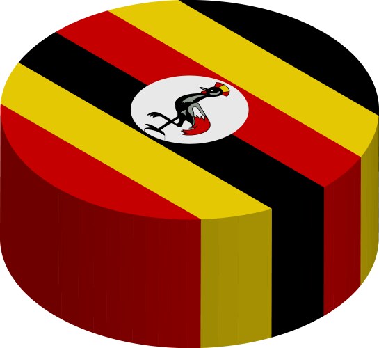 Circle flag of uganda Royalty Free Vector Image
