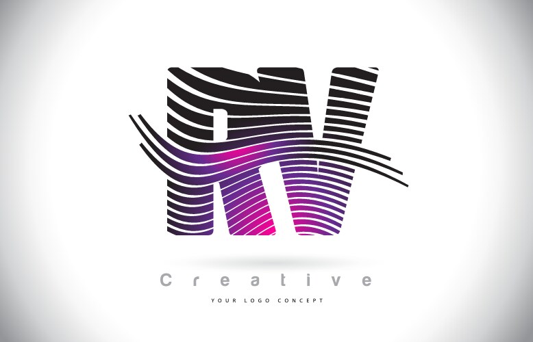 Rv r v letter logo design creative icon modern Vector Image