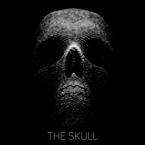 Skull constructed with green binary code Vector Image