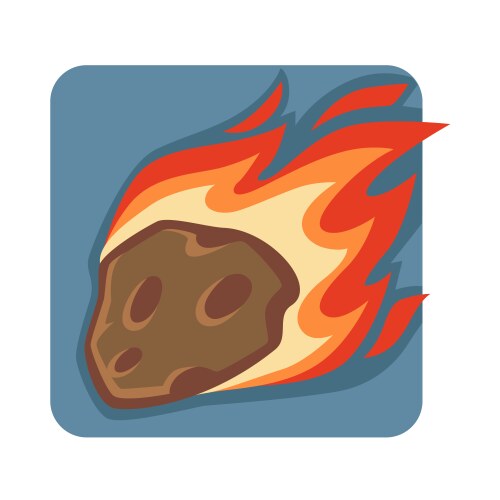 Flame meteorite icon cartoon style Royalty Free Vector Image