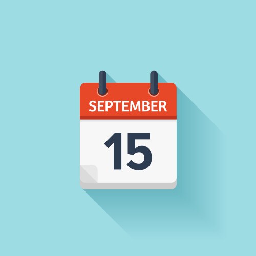 Calendar icon day 19 september template date days Vector Image