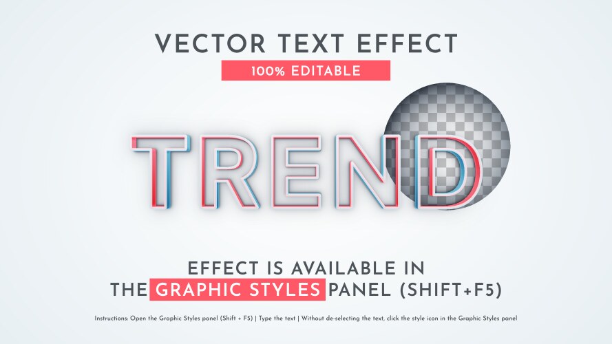 Trend text effect graphic style mockup Royalty Free Vector