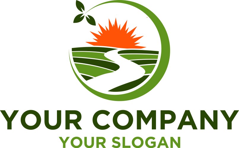 Windmill farm logo design Royalty Free Vector Image