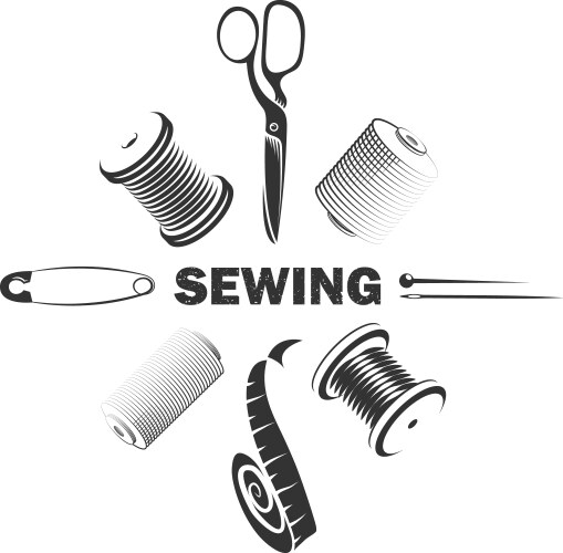 Sewing emblems set Royalty Free Vector Image - VectorStock