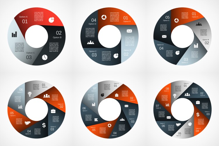 Infographic Circle Pie Chart Template Diagrame Vector Image