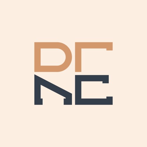 Modern re monogram logo design initial letter Vector Image