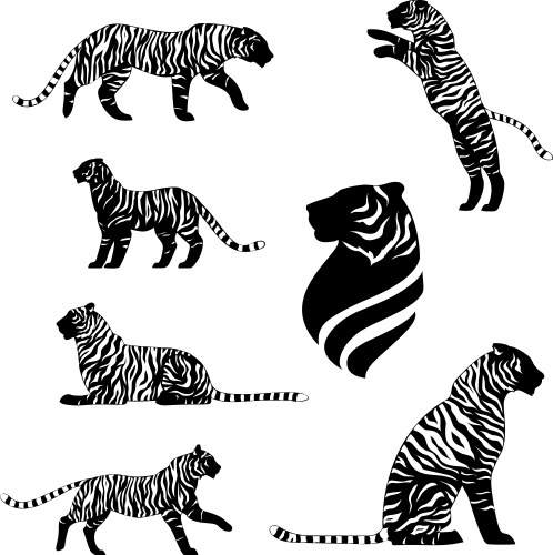 Tiger roaring logo sign emblem Royalty Free Vector Image