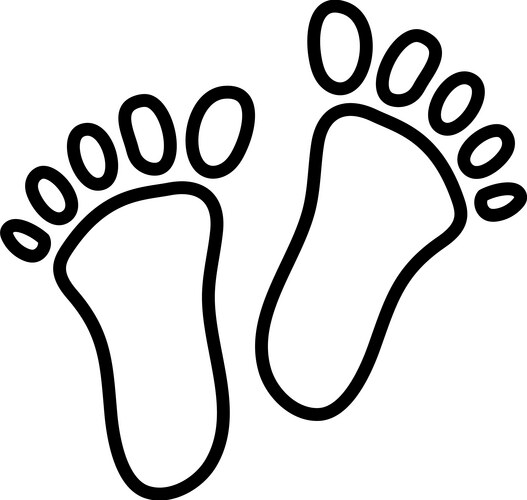 Human feet icon outline style Royalty Free Vector Image