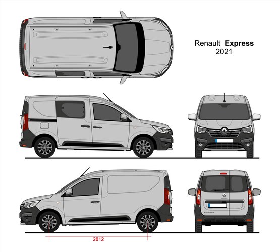 Renault express combi van 2021 Royalty Free Vector Image
