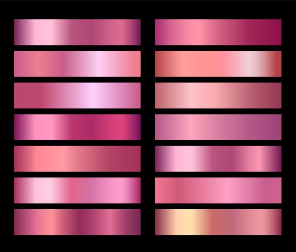 Pink rose gradients collection for fashion design Vector Image