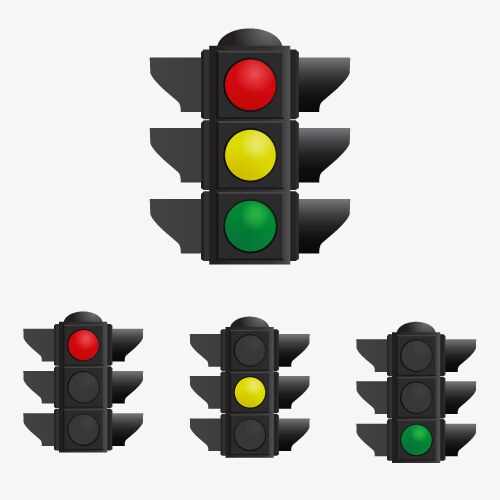 3d realistic road traffic lights isolated Vector Image