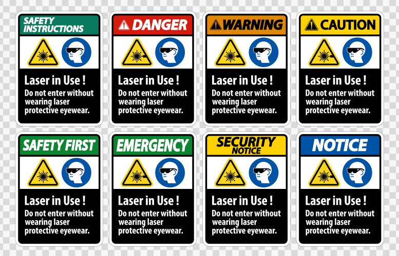 Warning sign laser in use authorized personnel Vector Image