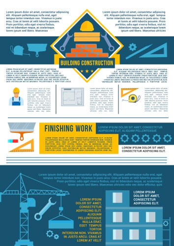 Construction worker infographic Royalty Free Vector Image