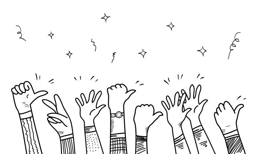 Clapping hands horizontal banners Royalty Free Vector Image