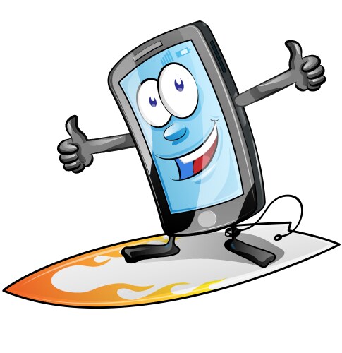 Smartphone mascot typing Royalty Free Vector Image