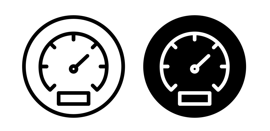 Speedometer icon set car speed odometer symbol Vector Image