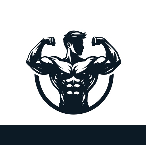 Strong gym man logo Royalty Free Vector Image - VectorStock