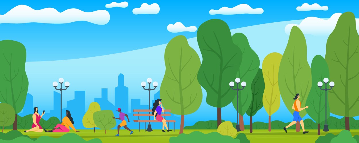 City park Royalty Free Vector Image - VectorStock