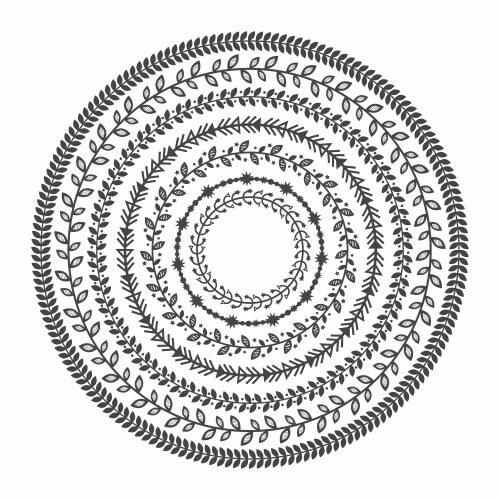 Border Circle Leaves Vector Images (over 9,700)