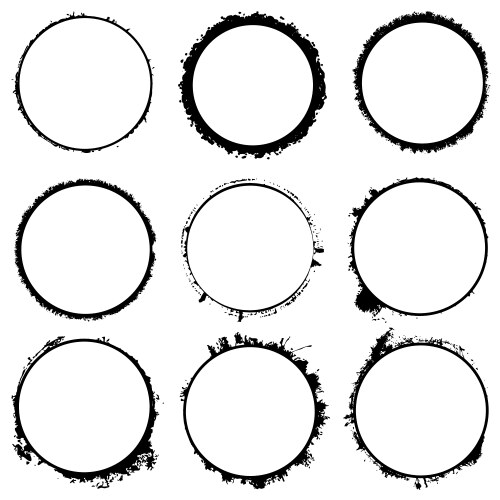 Set of 9 circle design frames Royalty Free Vector Image