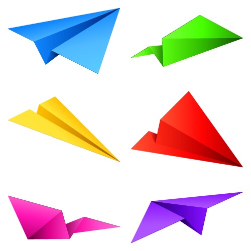 Paper Airplanes Set Royalty Free Vector Image - VectorStock