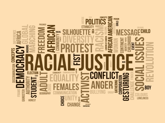 Racial justice word cloud template social issues Vector Image