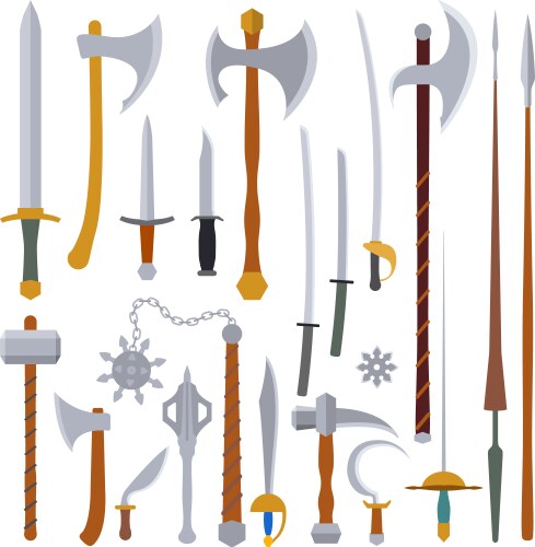 Medieval weapons ancient protection warrior Vector Image