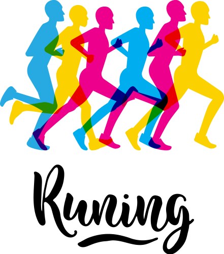 Running logos color Royalty Free Vector Image - VectorStock