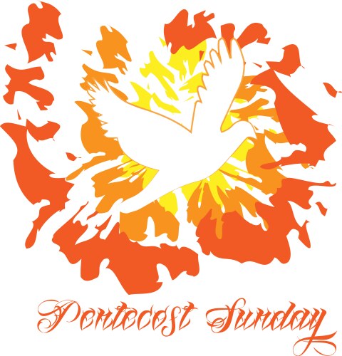 Pentecost sunday holy spirit fire Royalty Free Vector Image