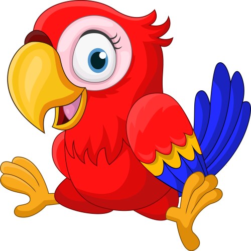 Cute macaw cartoon Royalty Free Vector Image - VectorStock