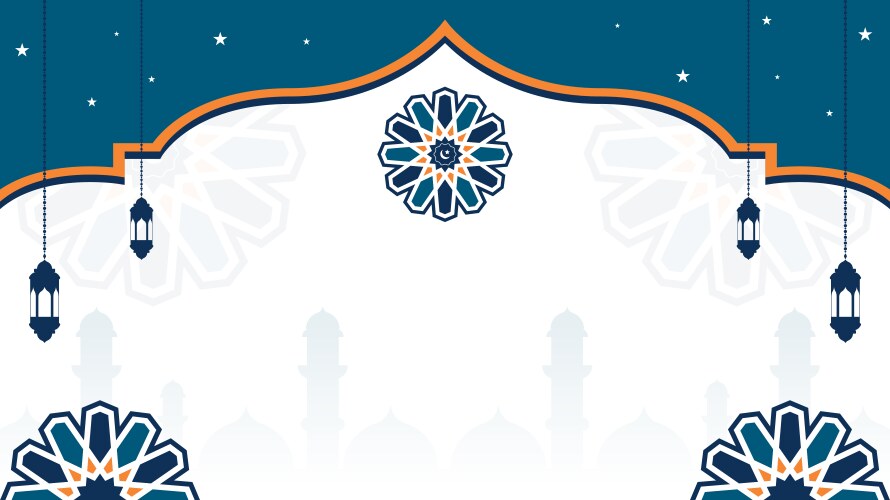 Eid festival blue greeting background Royalty Free Vector