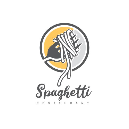 Pasta logo spaghetti symbol Royalty Free Vector Image