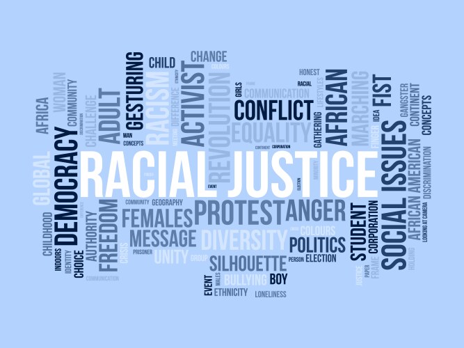 Racial justice word cloud template social issues Vector Image