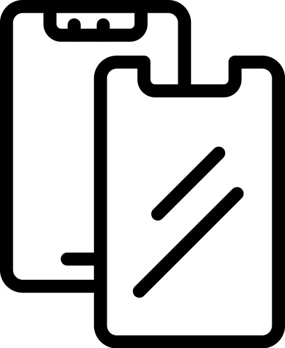 Unbreakable phone glass icon outline Royalty Free Vector