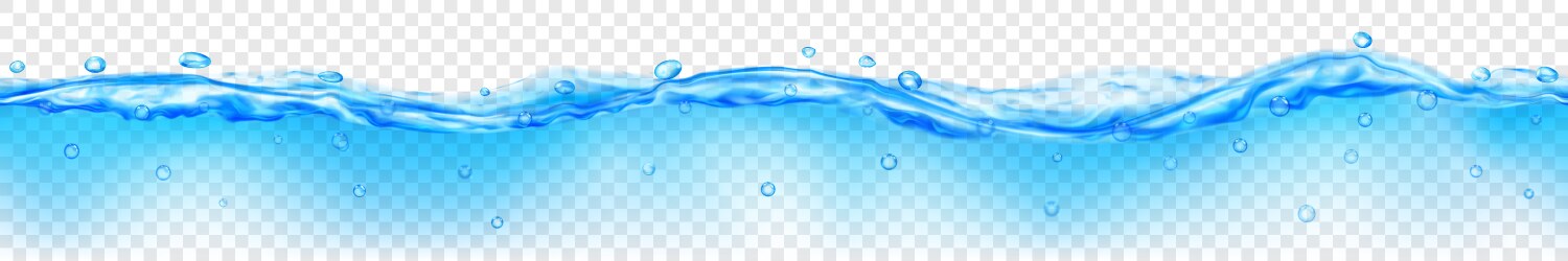 Cartoon water surface horizontal blue sea waves Vector Image
