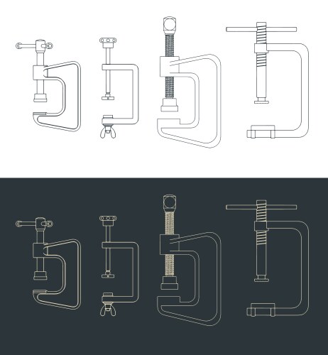 Spiral screw drawings Royalty Free Vector Image