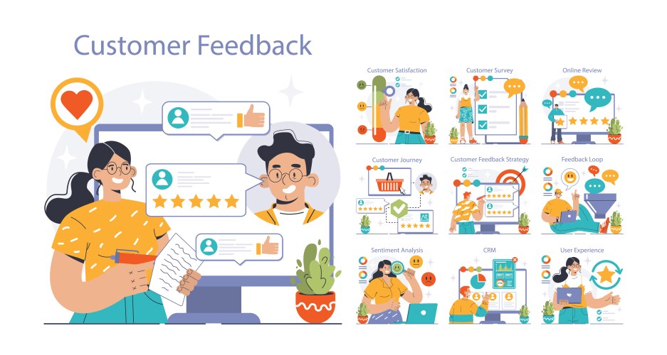 Online communication customer reviews consumer Vector Image