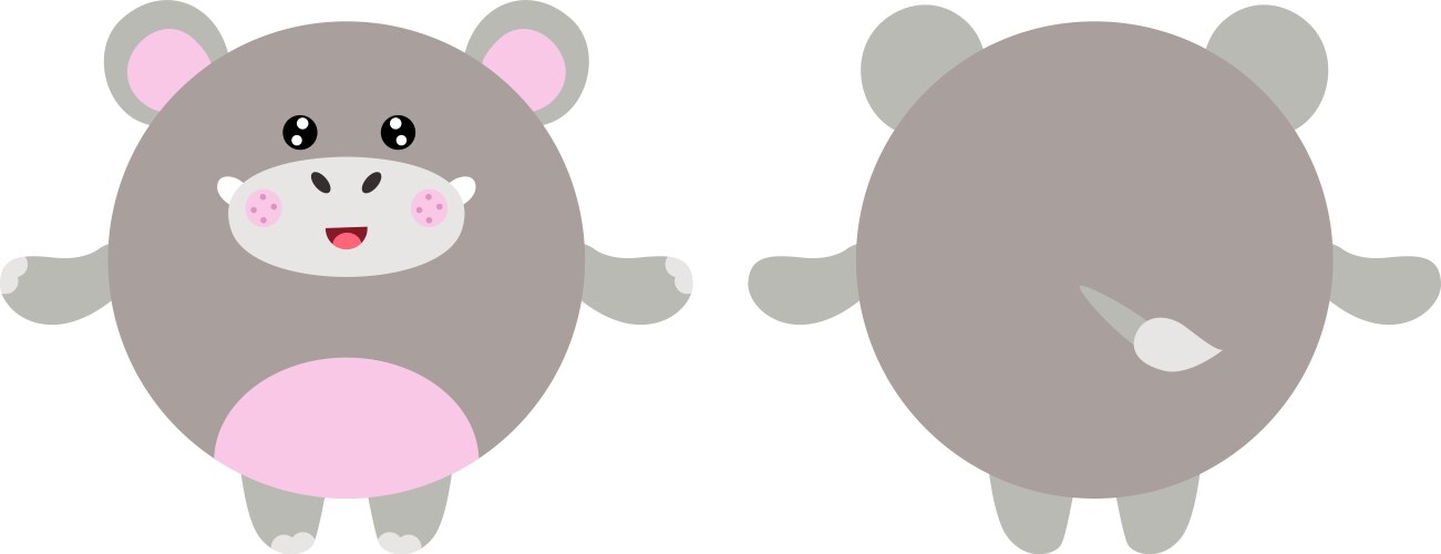 Front and Back Cartoon Animals Vector Images (over 1,200)