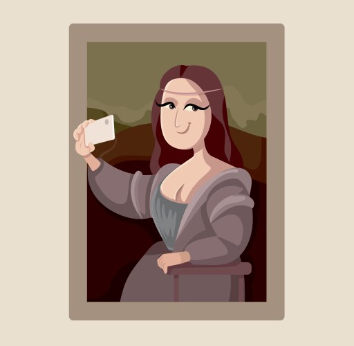Mona Lisa Cartoon Vector Images (36)