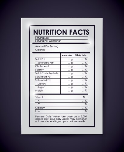 Nutrition Facts Vector Images (over 1,600)